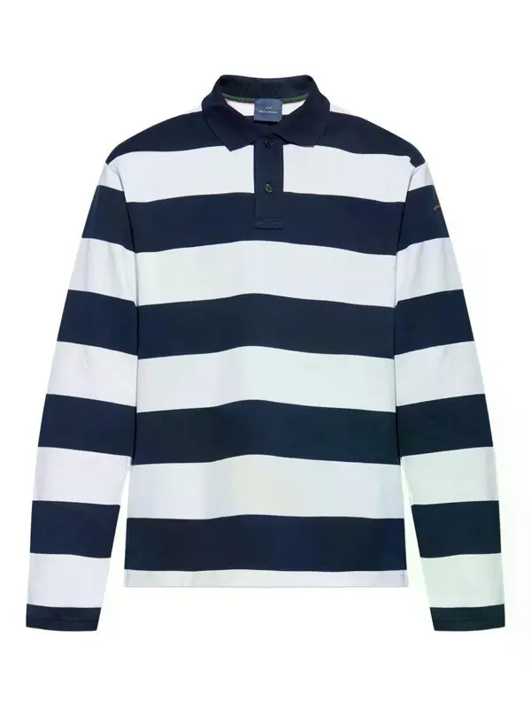 Paul & Shark Striped Long-sleeve Polo Shirt