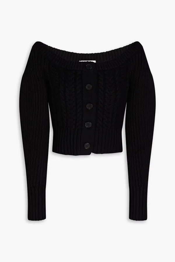 Alexander McQueen Cropped Cable-knit Cardigan