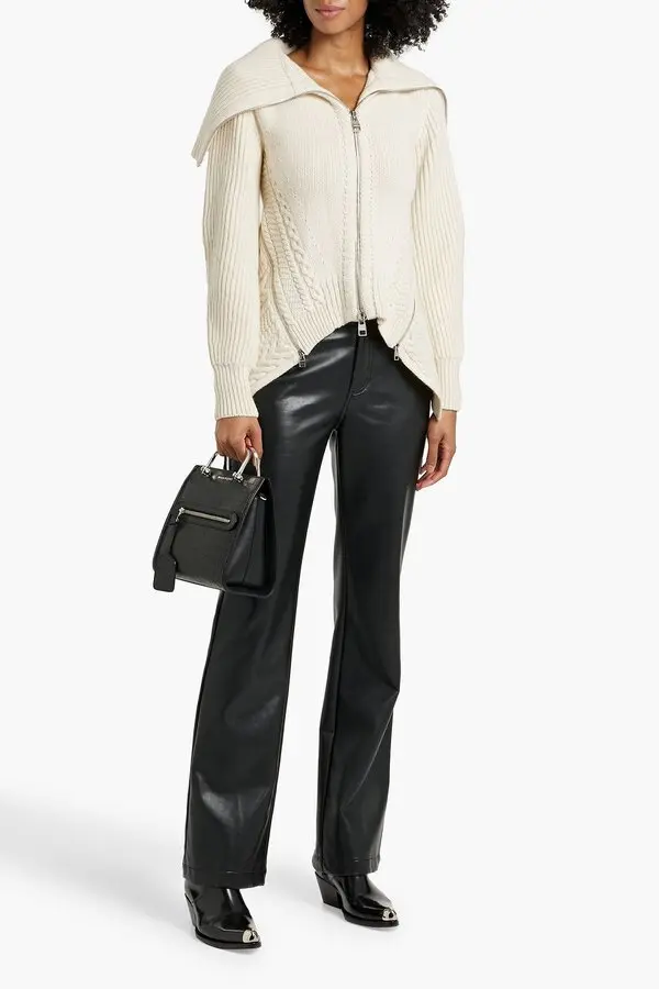 Alexander McQueen Ribbed And Cable-knit Wool Cardigan