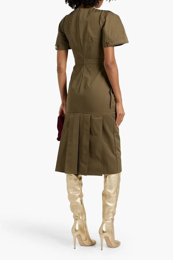 Alexander McQueen Cotton-twill Midi Dress