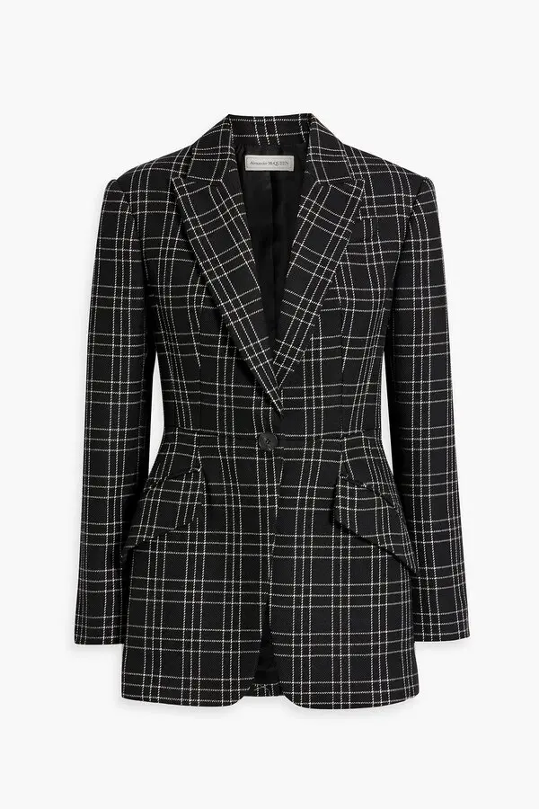 Alexander McQueen Checked Wool-twill Blazer