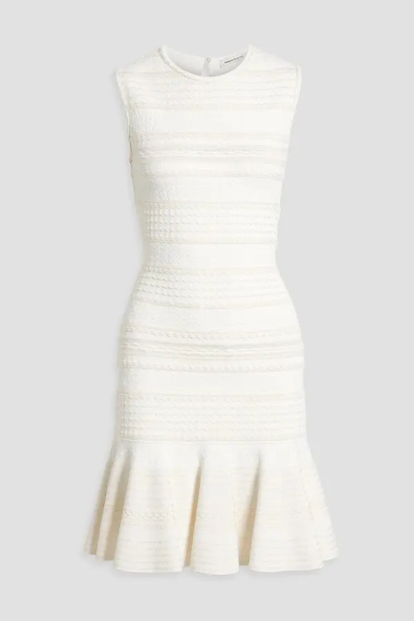 Alexander McQueen Fluted Jacquard-knit Mini Dress