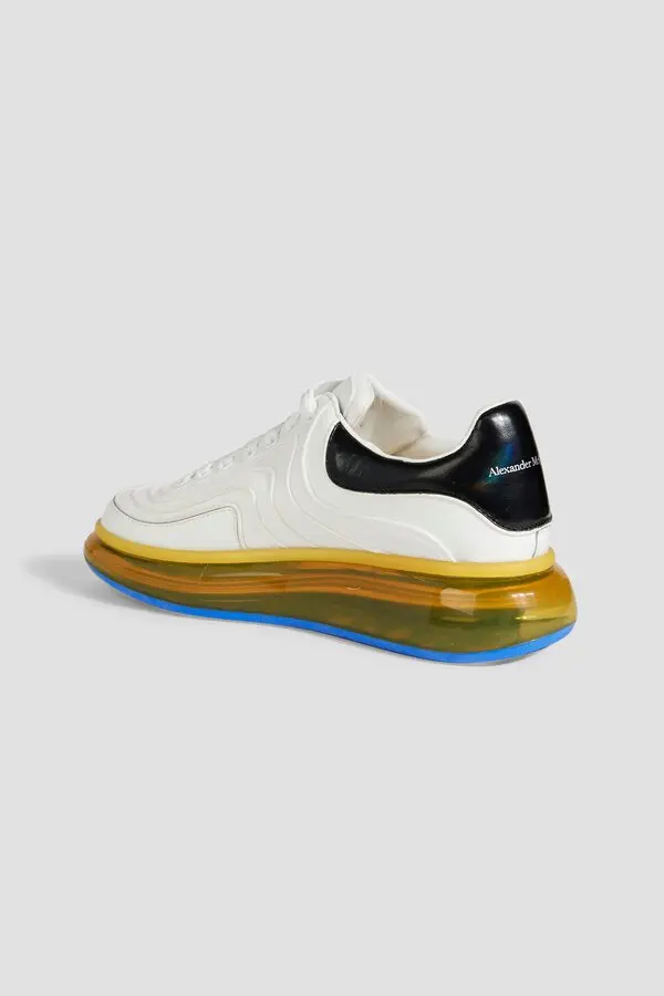 Alexander McQueen Wave Stretch-knit And Leather Sneakers