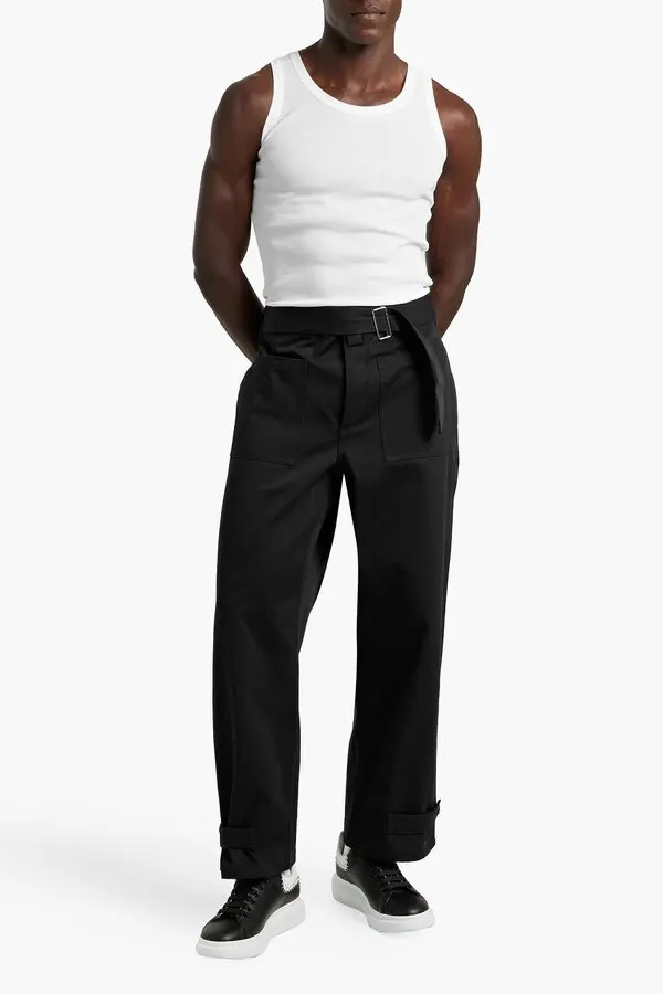 Alexander McQueen Belted Cotton-twill Pants
