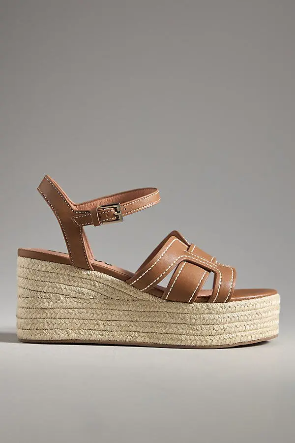 Bibi Lou Platform Wedge Sandals - Brown | Editorialist display picture 2