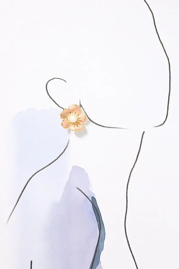THE PINK REEF Handpainted Floral Earrings - Pink