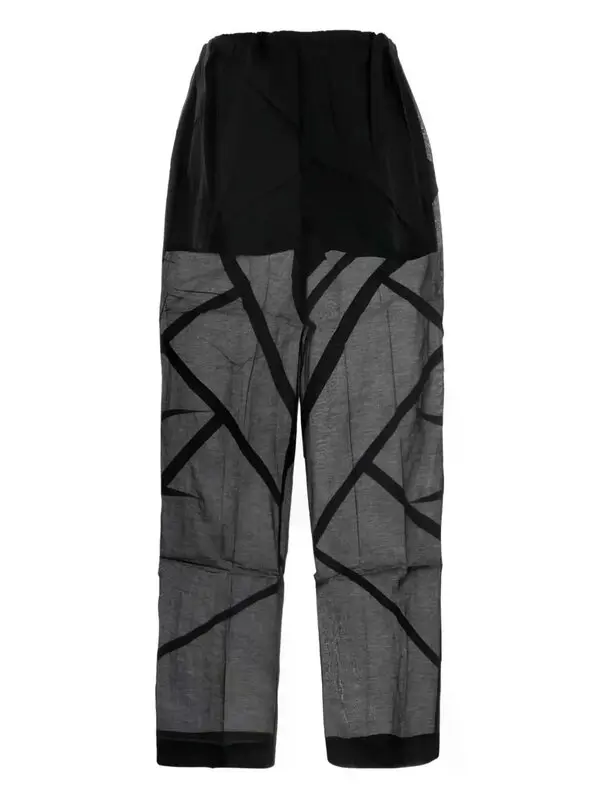 Co Name Sheer-paneled Wide-leg Trousers