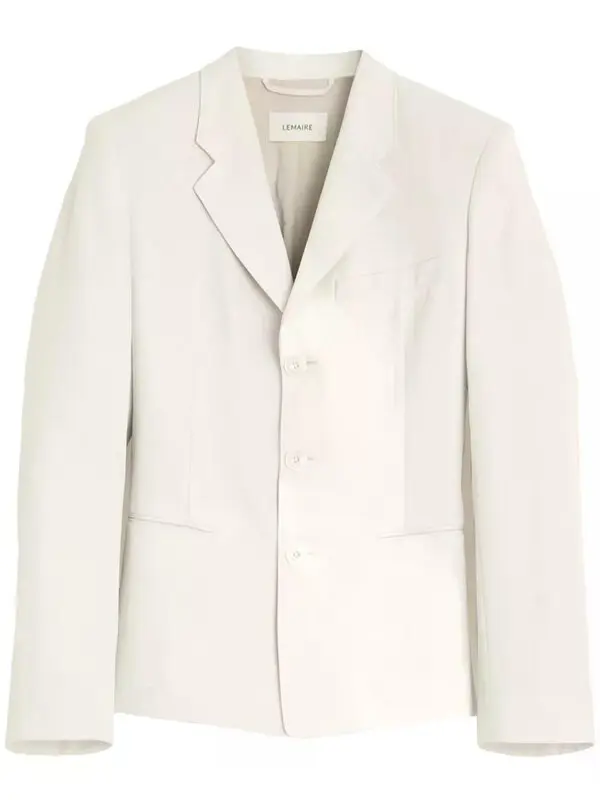 LEMAIRE Gabardine Weave Single-breasted Blazer - White