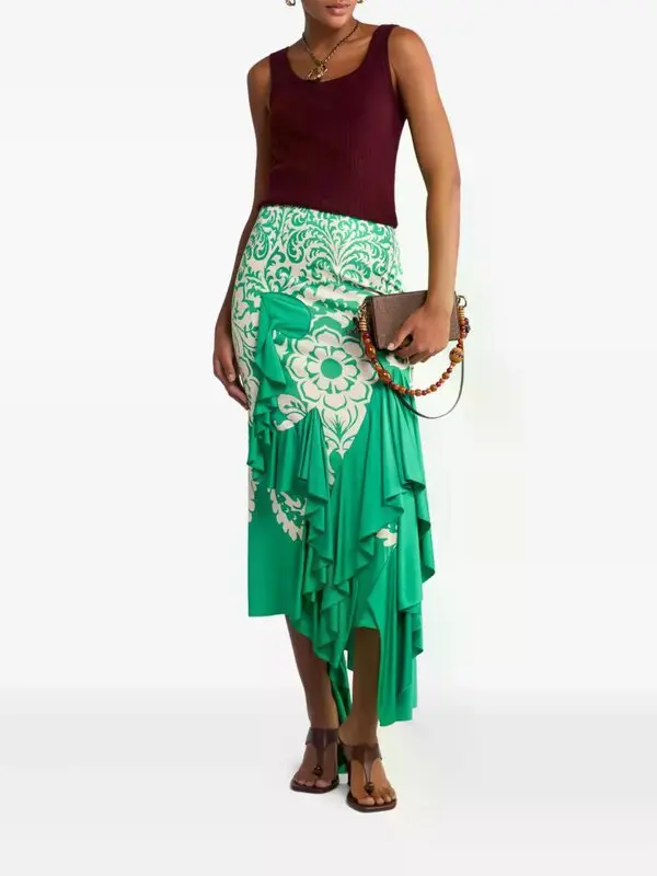 Etro Asymmetric Floral Skirt