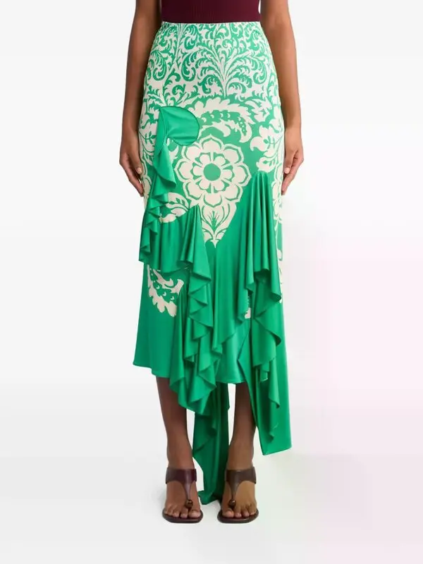 Etro Asymmetric Floral Skirt
