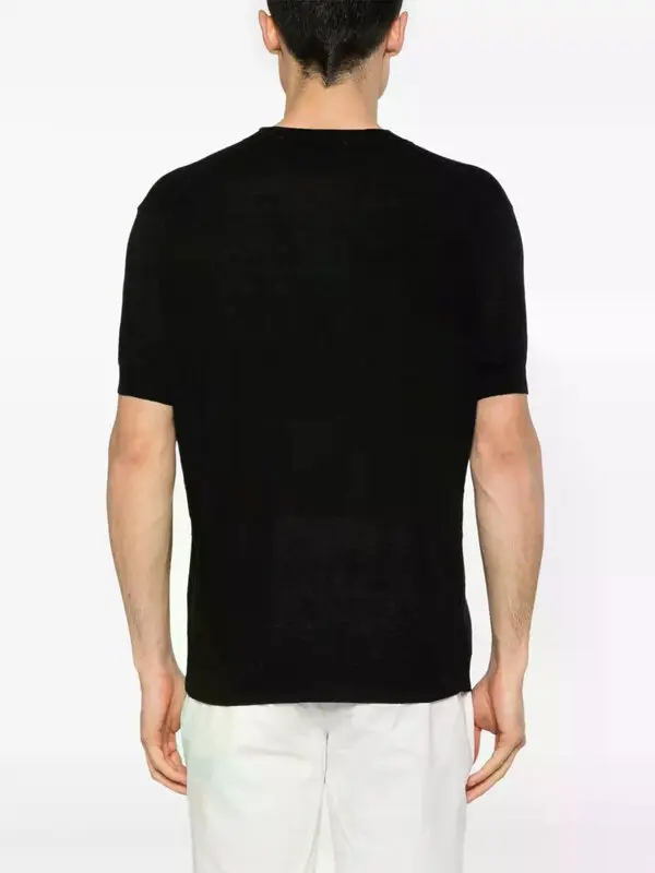 AMARANTO Fine-knit Top - Black