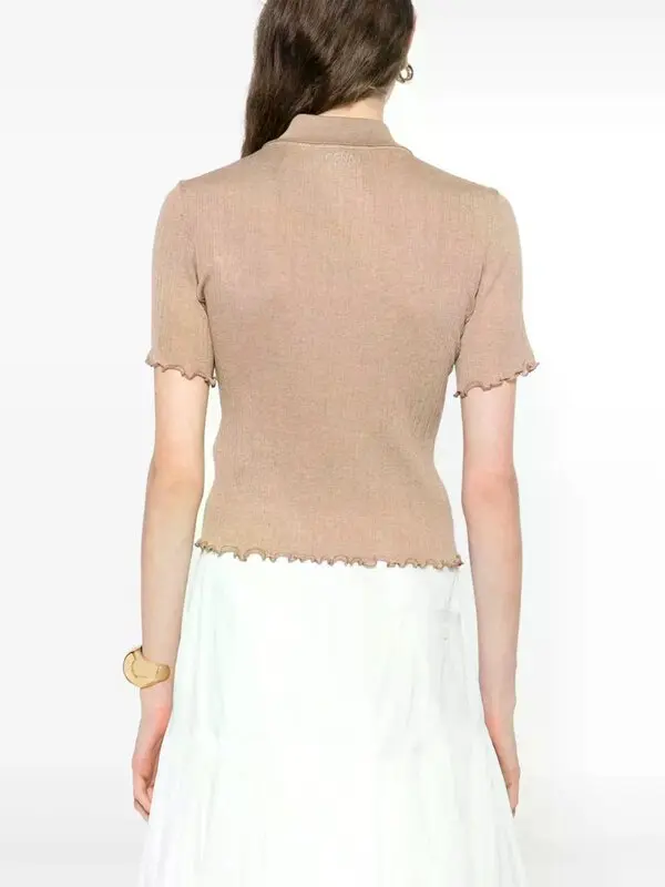 Fendi Short-sleeve Cropped Polo Top