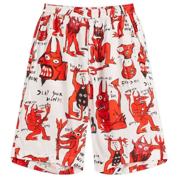 ENDLESS JOY Devil Printed Shorts - White