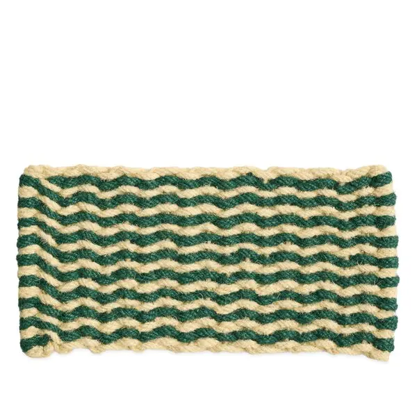 HAY Coco Door Mat Stripe Wave - Dark Green/white