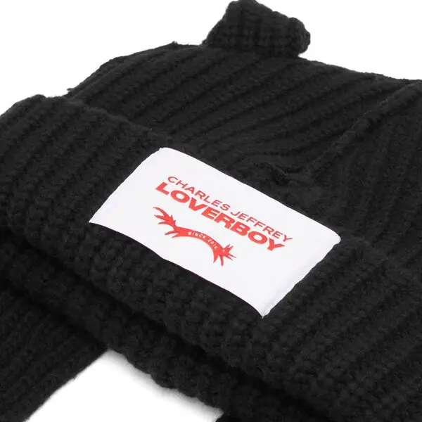 CHARLES JEFFREY Chunky Rabbit Beanie - Black