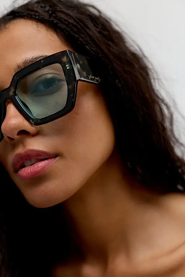 Free People Bel Air Oversized Square Sunglasses - Blue Crush