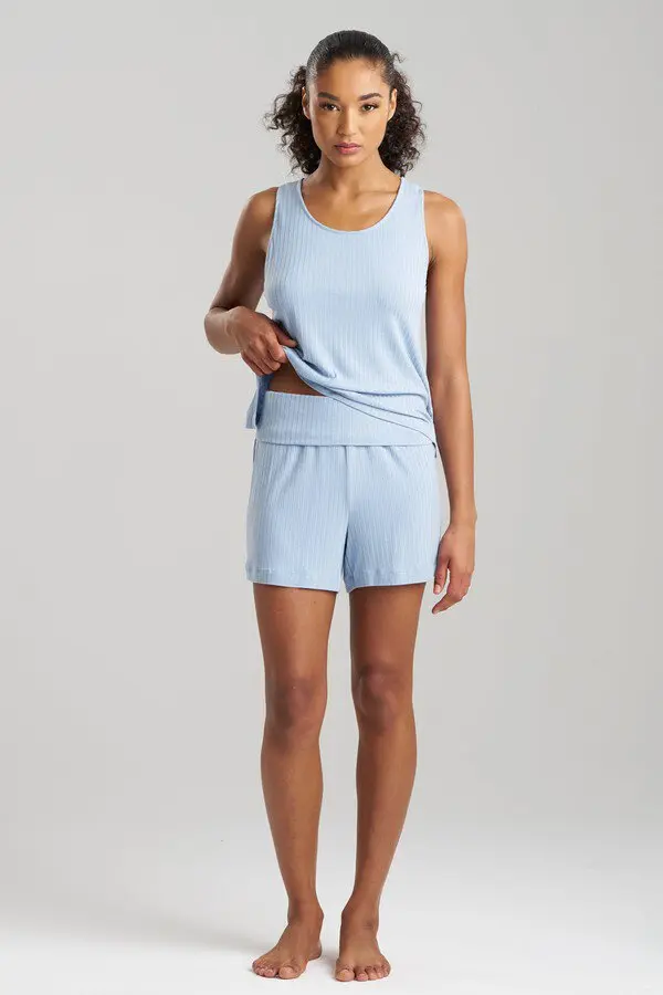 Natori Skye Rib Ease Shorts - Blue