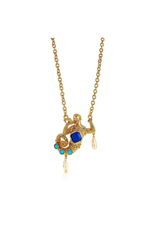 KENNETH JAY LANE Merman Pendant Necklace - Gold