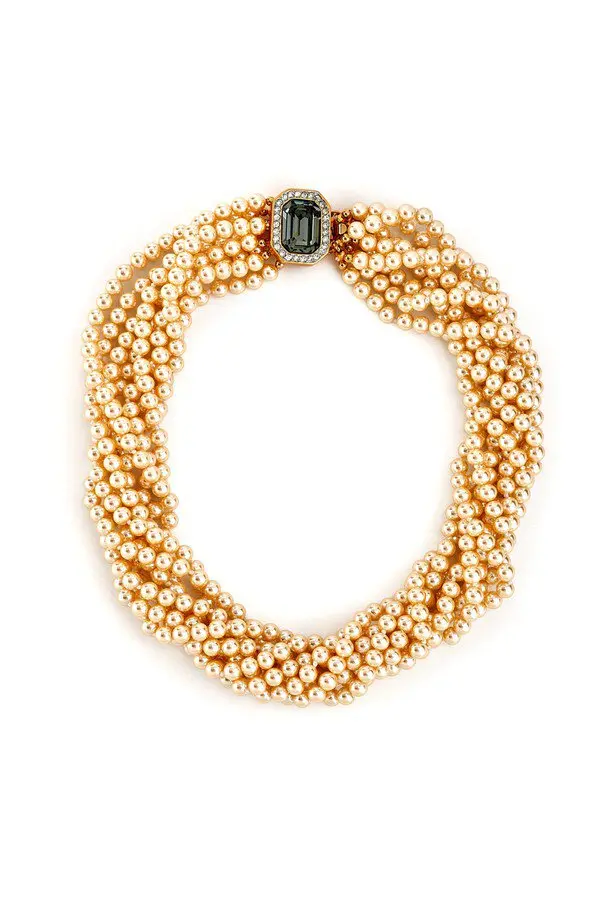KENNETH JAY LANE Pearl And Diamond Necklace - Black