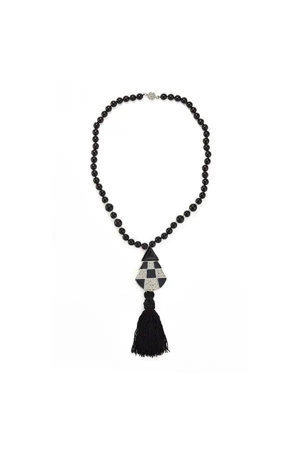 KENNETH JAY LANE Tasseled Necklace - Black