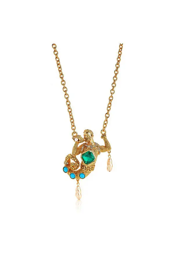 KENNETH JAY LANE Merman Pendant Necklace - Gold