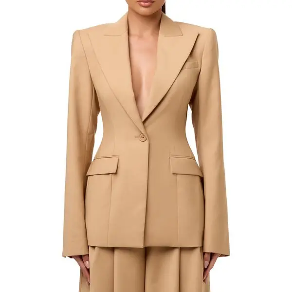 Naked Wardrobe One-button Blazer - Camel
