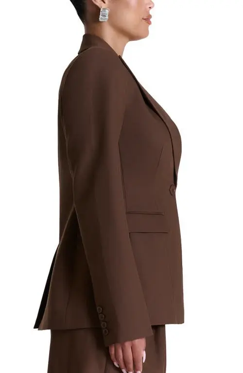 Naked Wardrobe One-button Blazer - Chocolate