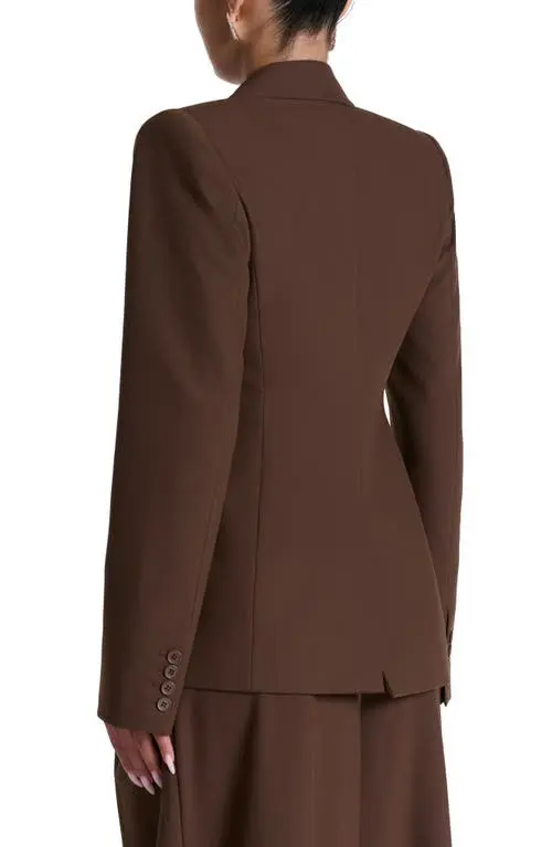 Naked Wardrobe One-button Blazer - Chocolate