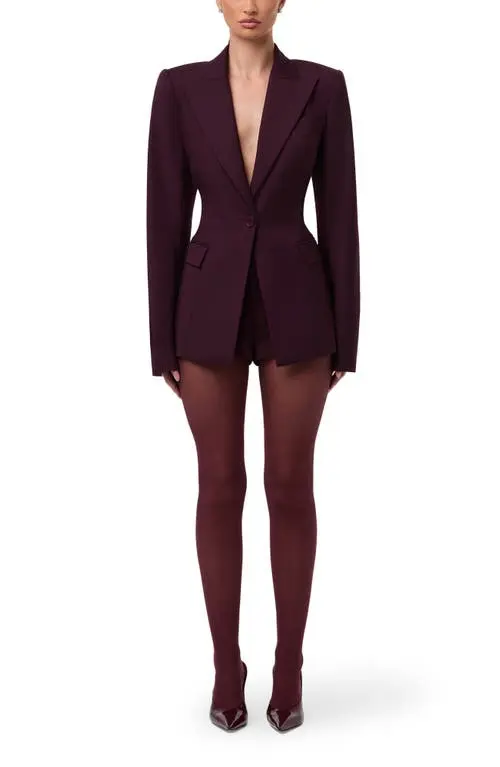 Naked Wardrobe One-button Blazer - Dark Plum
