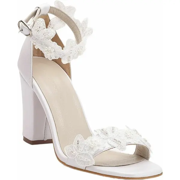 FOREVER & ALWAYS SHOES Vivian Bridal Leather Sandals - Ivory Leather
