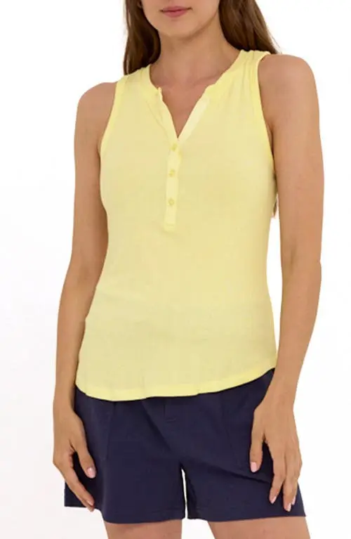 THREADS 4 THOUGHT Akia Ribbed Henley Tank - Lemonade