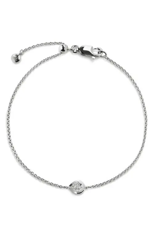 Monica Vinader Lab Grown Diamond Pear Bracelet - Sterling Silver / Lab Dia