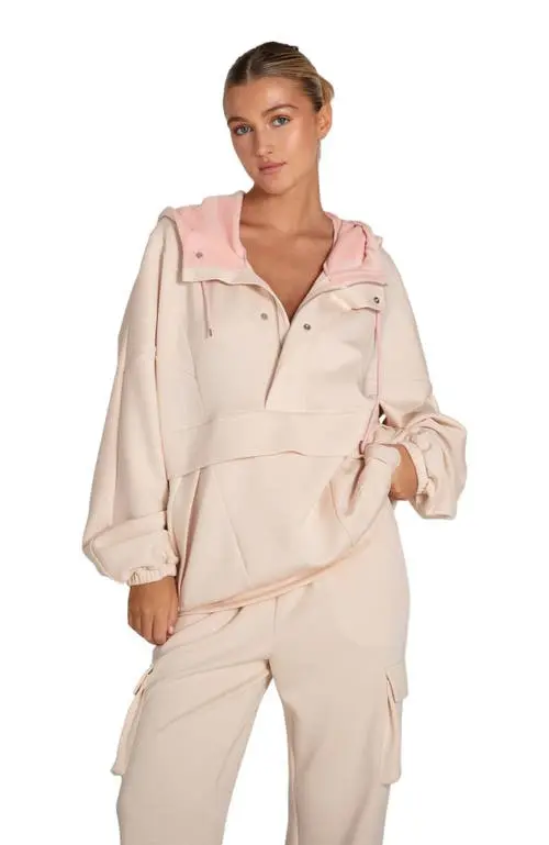 BELLE & BLOOM Panelled Hoodie - Blush