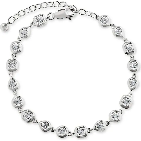 Monica Vinader Lab Grown Diamond Bezel Bracelet - Sterling Silver / Lab Diamond