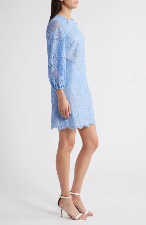 Vince Camuto Floral Lace Long Sleeve Shift Dress - Periwinkle | Editorialist