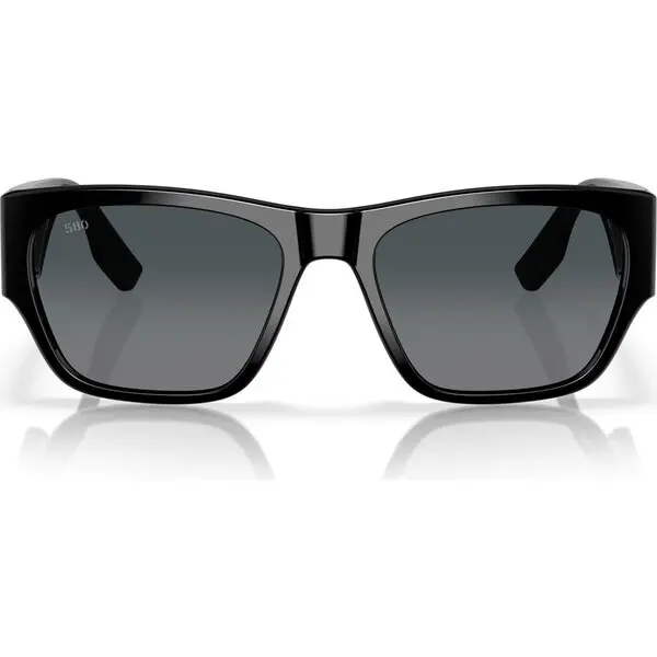 COSTA DEL MAR Suenos 57mm Polarized Rectangular Sunglasses - Black/ Gray Gradient 580g