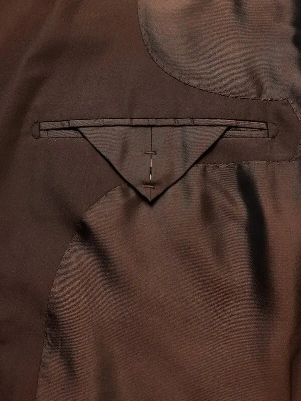 TOM FORD Dyllan Double-breasted Silk Suit Jacket - Brown