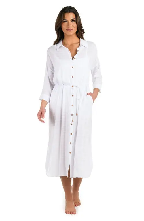 La Blanca Sea Cover Button-up Cover-up Dress