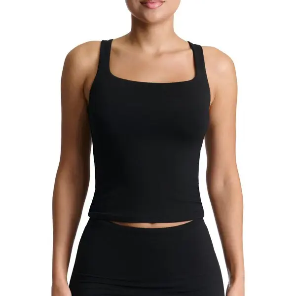 Naked Wardrobe Essential Square Neck Tank - Black