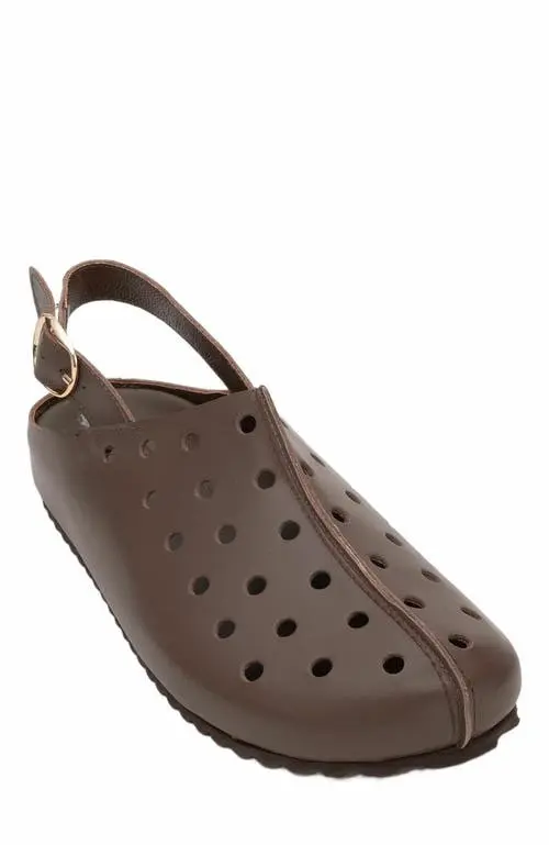 FOREVER & ALWAYS SHOES Justa Leather Clogs - Brown Leather