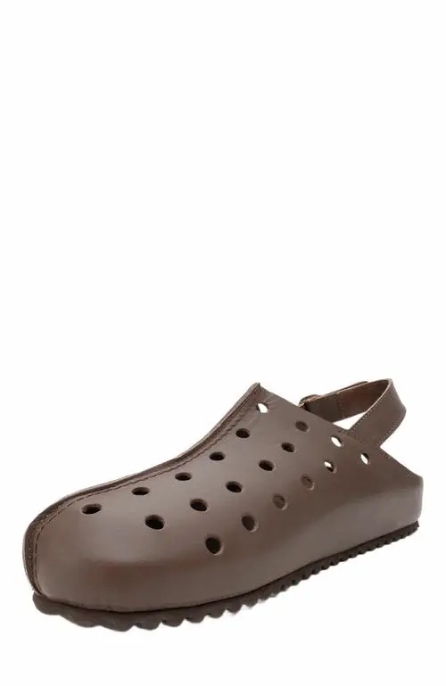FOREVER & ALWAYS SHOES Justa Leather Clogs - Brown Leather