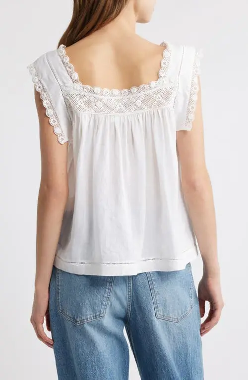 DÔEN Aphra Lace Trim Top - Salt