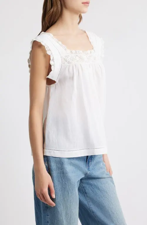DÔEN Aphra Lace Trim Top - Salt