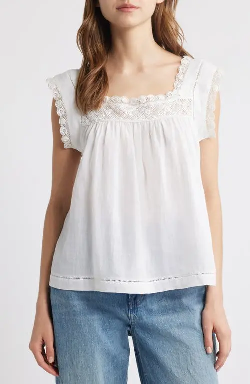 DÔEN Aphra Lace Trim Top - Salt