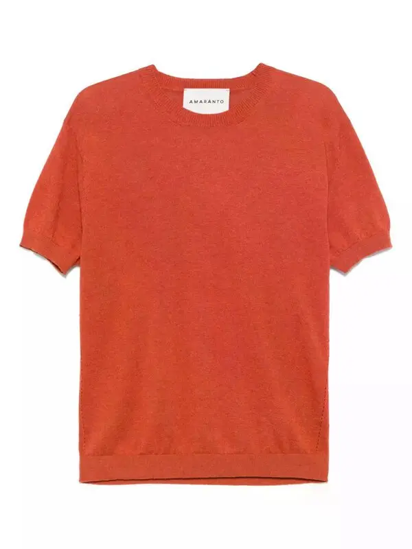AMARANTO Fine-knit T-shirt - Orange