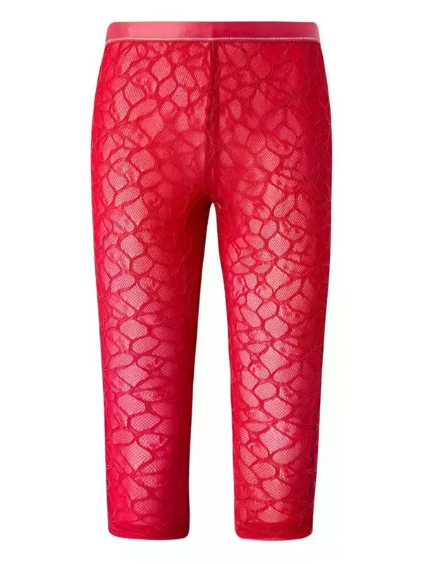 Pinko Lace-detail Cropped Leggings - Red