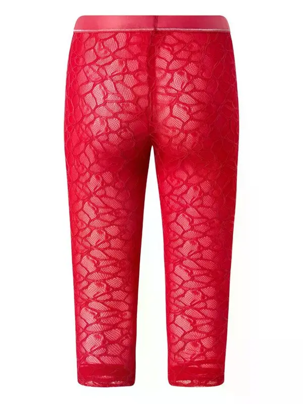 Pinko Lace-detail Cropped Leggings - Red