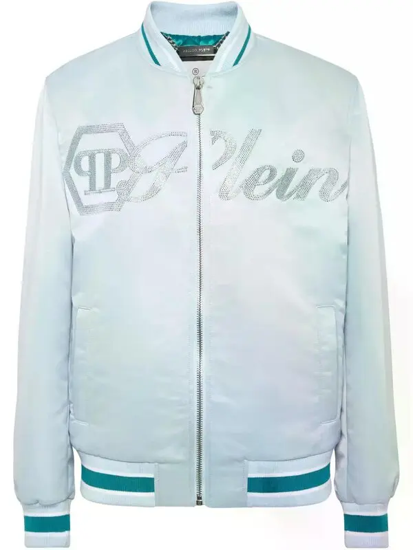 Philipp Plein Satin Bomber Jacket - Blue
