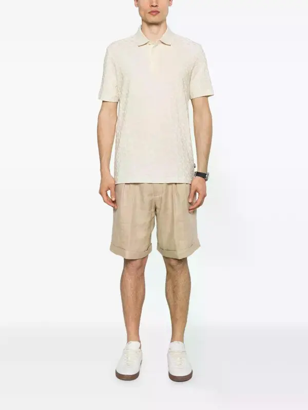 BOSS Patterned-jacquard Polo Shirt - Neutrals