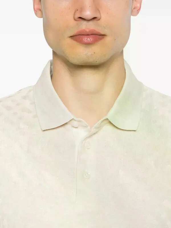 BOSS Patterned-jacquard Polo Shirt - Neutrals